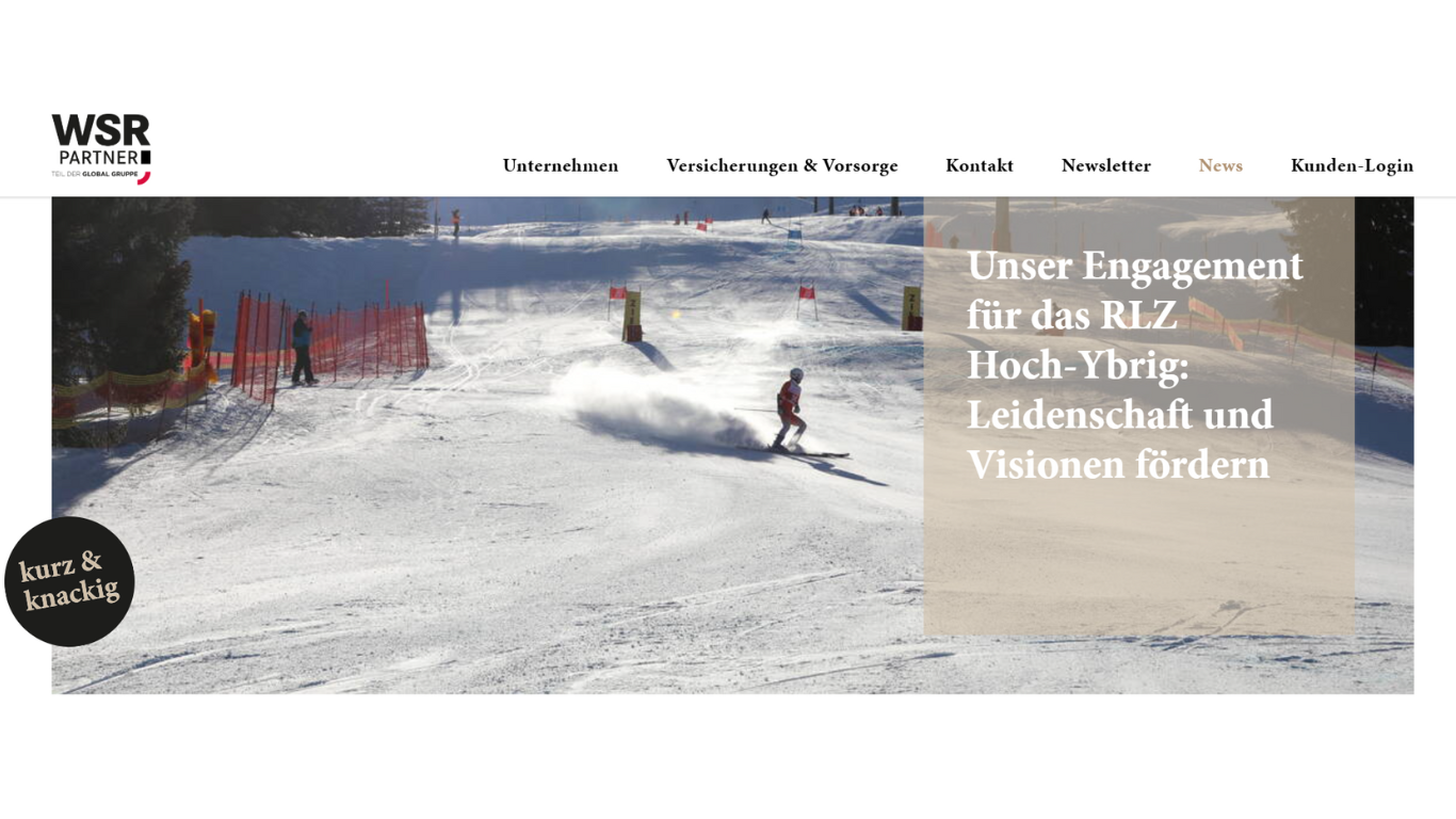 Nachwuchsförderung im Skisport: WSR & Partner unterstützt das RLZ Hoch ...